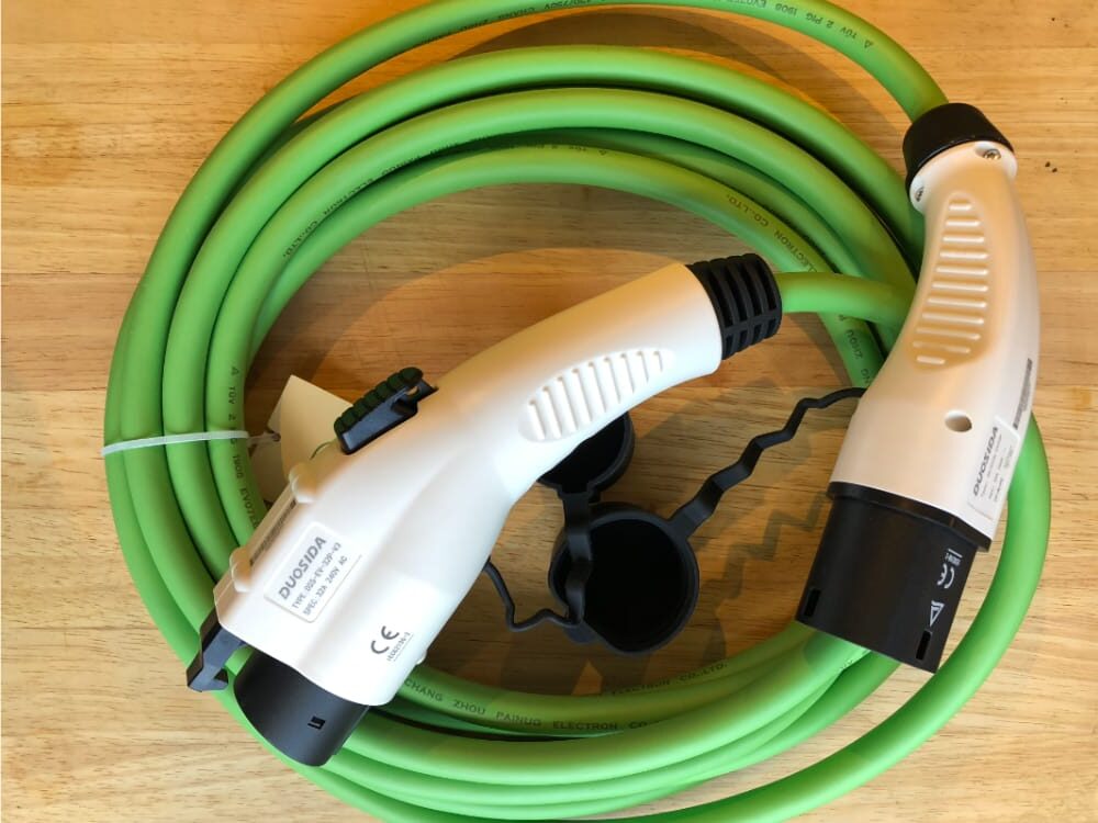 EV Charging Leads Type2-Type2, 32A, 3 Phase, Straight, Hi-vis Lime ...